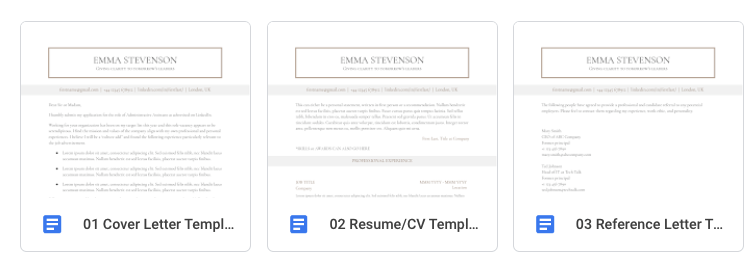 Resume/CV, cover letter and reference letter template bundles x 4 - The ...